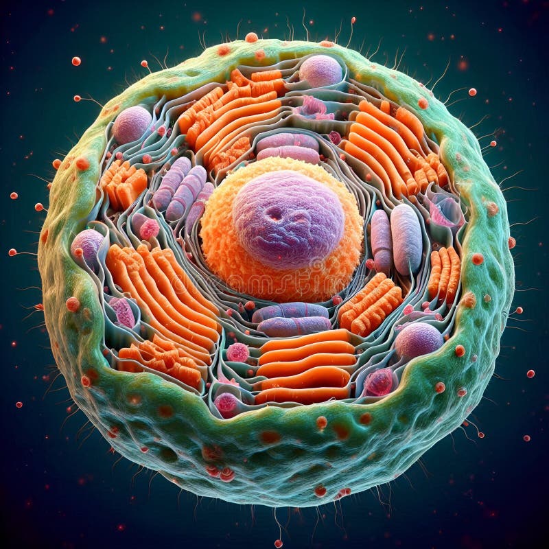 Shape in Motion a Dynamic Cell Simulation, Generative AI. Stock ...