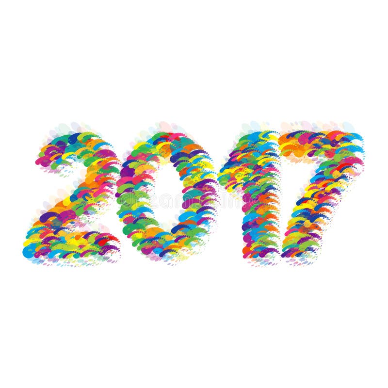 Shape of Number 2017 Text Design. Stock Vector - Illustration of pied ...