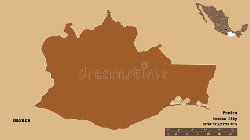 Oaxaca State Location on Map of Mexico Stock Vector - Illustration of ...