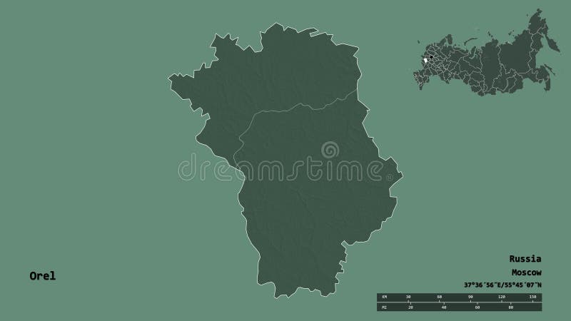 Orel, Region of Russia, Zoomed. Administrative Stock Illustration ...