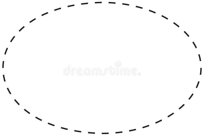 Geometric Oval Shape Element with Dashed Lines, Concentric Circle ...