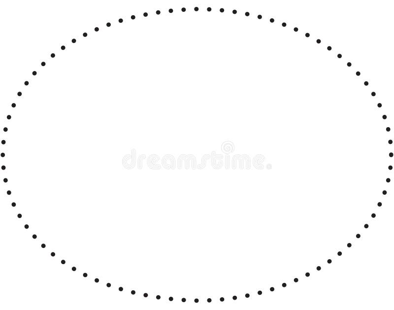 Geometric Oval Shape Element with Dashed Lines, Concentric Circle ...