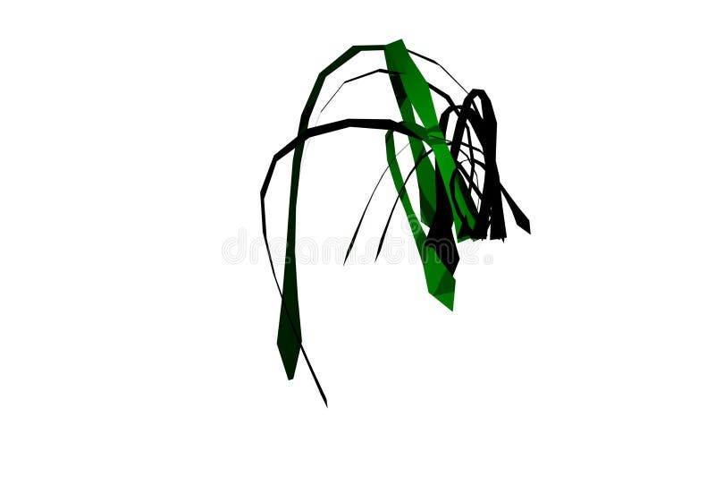 Shape Overhang Grass Black and Green Leaf 3d Rendering Stock ...