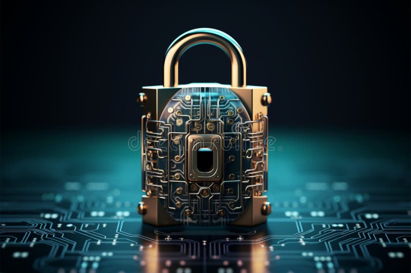 The Shape of a Padlock Signifies the Concept of Cyber Security Stock ...