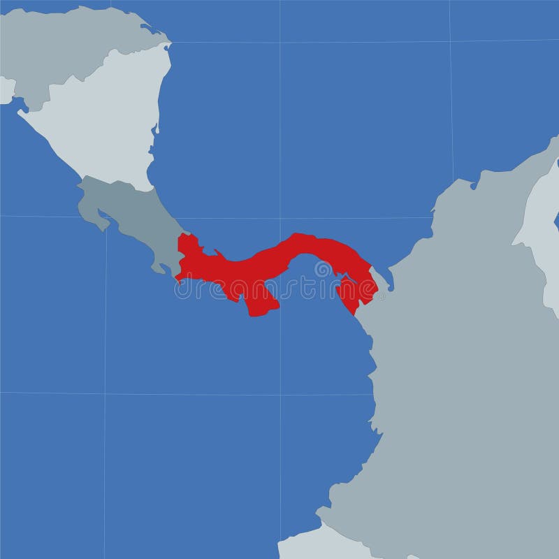 Shape of the Panama in Context of Neighbour. Stock Vector ...