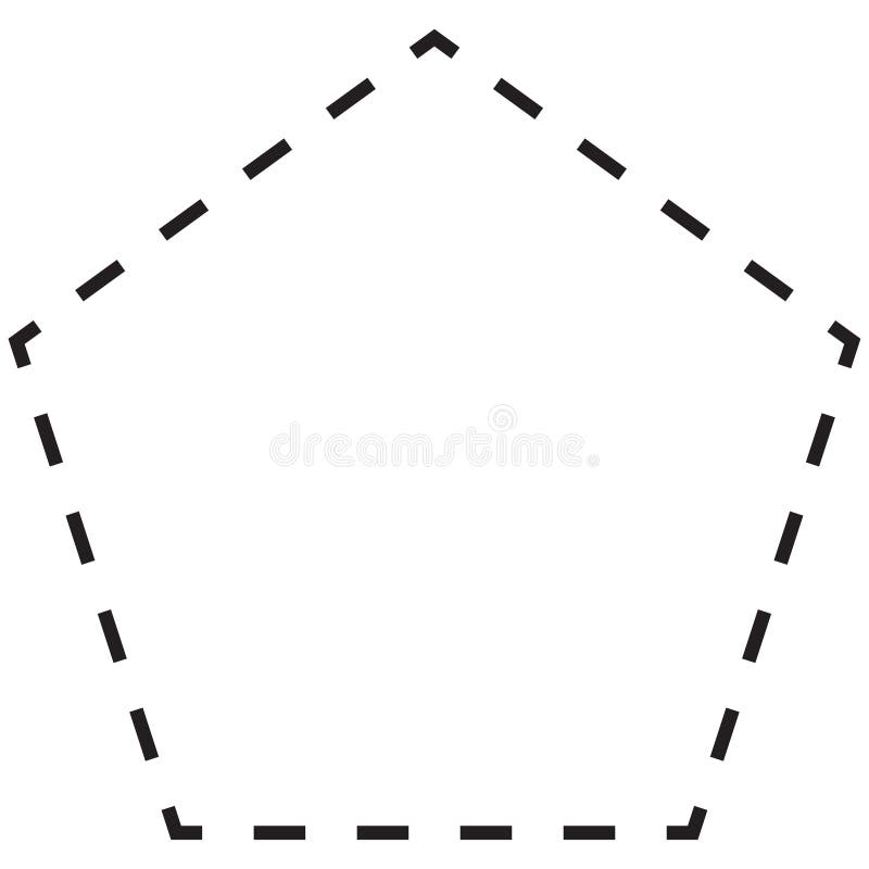 Pentagonal Frame in Prism Study, Geometric Dashed Line Frame Stock ...