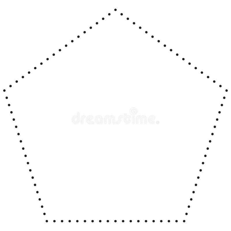 Pentagonal Frame in Prism Study, Geometric Dashed Line Frame Stock ...