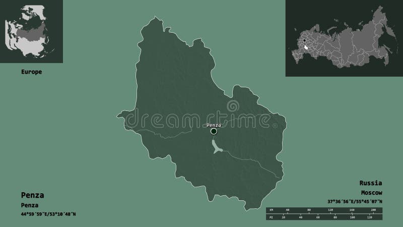 Penza, Region of Russia,. Previews. Administrative Stock Illustration ...