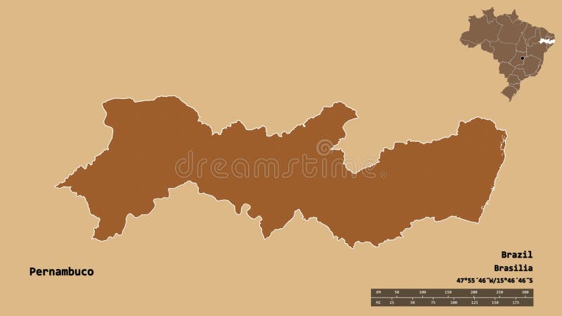 Pernambuco, State of Brazil, Zoomed. Pattern Stock Illustration ...