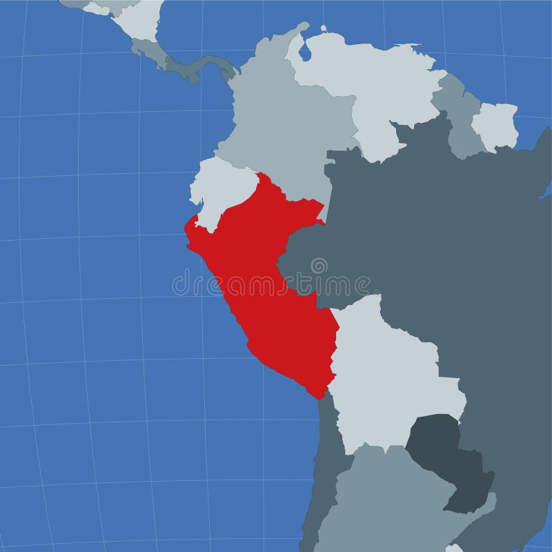 Shape of the Peru in Context of Neighbour. Stock Vector - Illustration ...