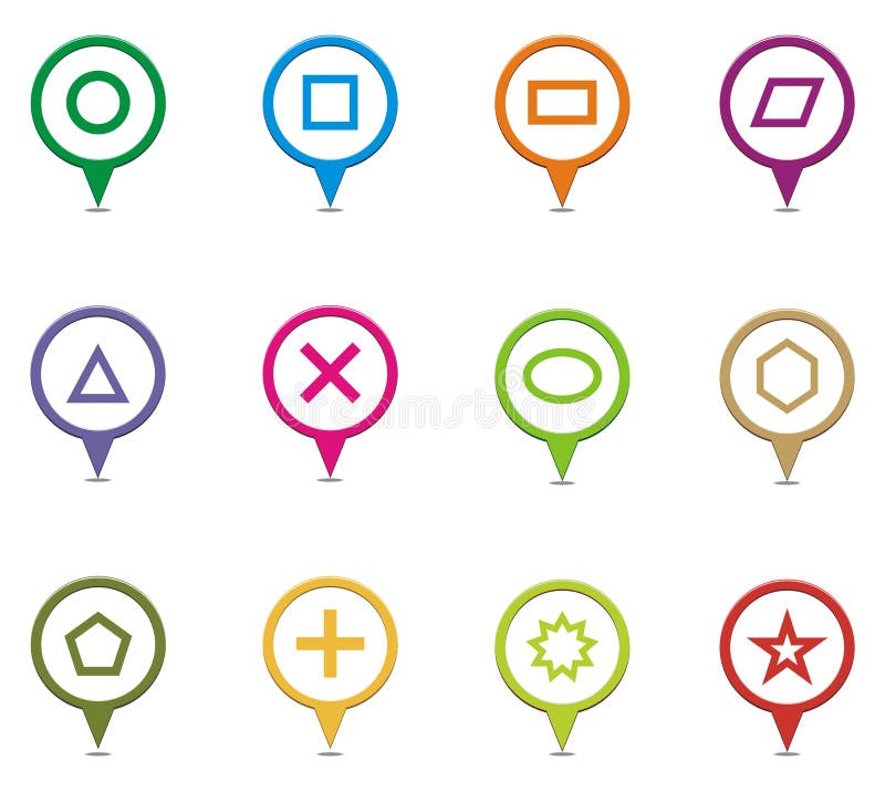 Shape pointer sets stock illustration. Illustration of background ...