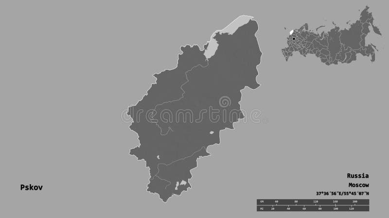 Pskov, Region of Russia, Zoomed. Bilevel Stock Illustration ...