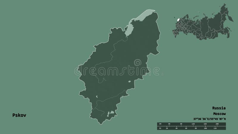 Pskov, Region of Russia, Zoomed. Administrative Stock Illustration ...