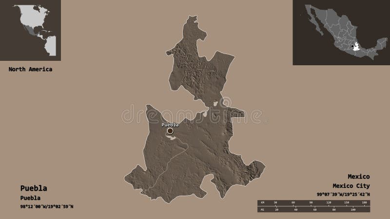 Puebla, State of Mexico,. Previews. Administrative Stock Illustration ...