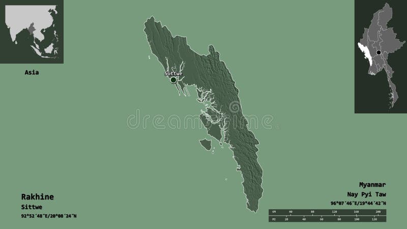 Rakhine, State of Myanmar,. Previews. Administrative Stock Illustration ...