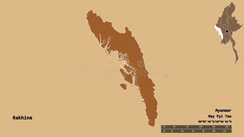 Rakhine, State of Myanmar, Zoomed. Pattern Stock Illustration ...