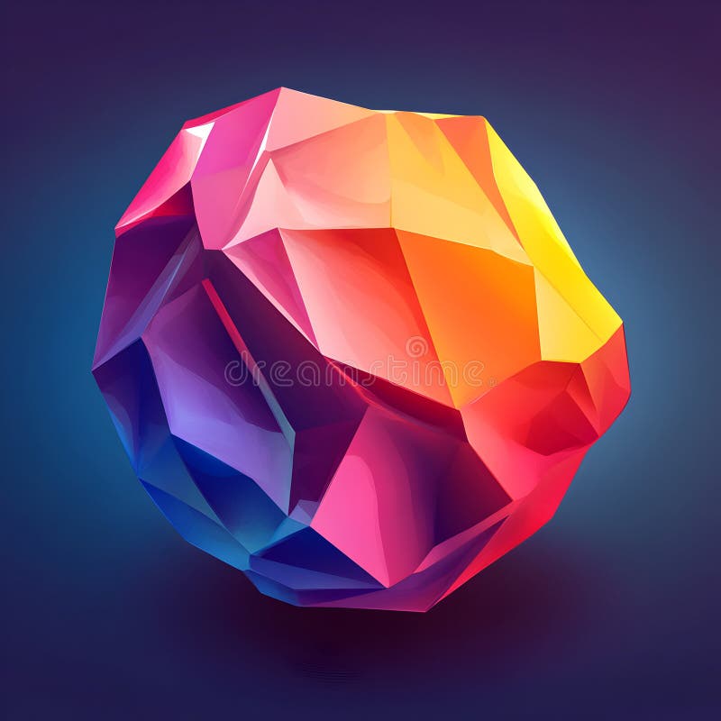 An Abstract, Multi-faceted Geometric Shape Featuring a Spectrum of ...