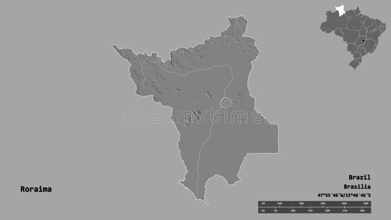 Roraima State regions map stock illustration. Illustration of continent ...