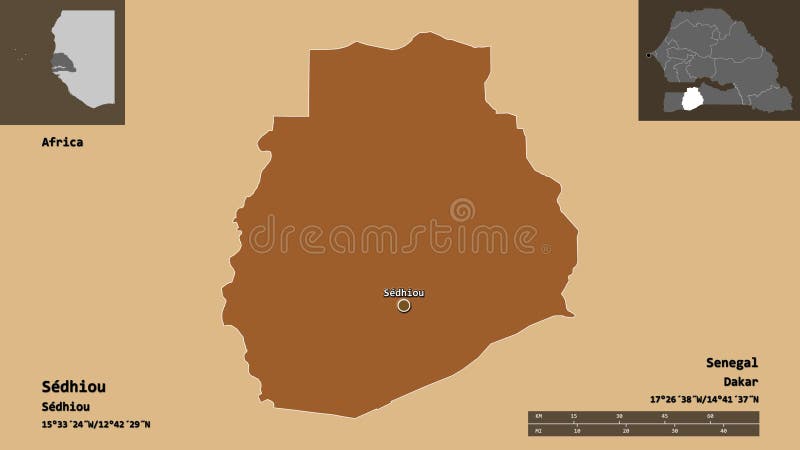 Sedhiou Region Regions of Senegal, Republic of Senegal Map Vector ...