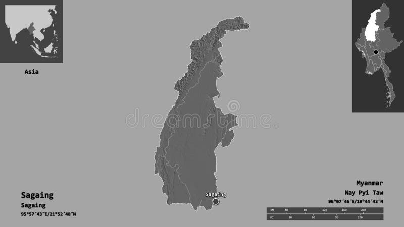 Sagaing, Division of Myanmar,. Previews. Bilevel Stock Illustration ...