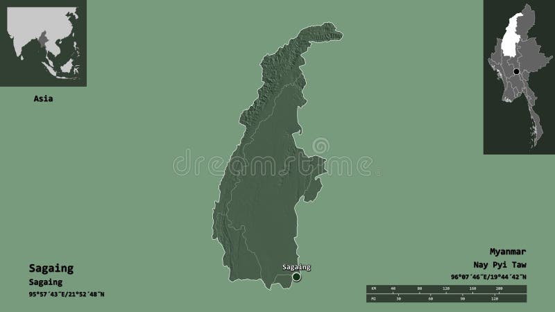 Sagaing, Division of Myanmar,. Previews. Administrative Stock ...