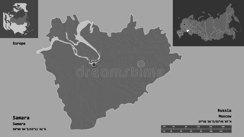 Samara, Region of Russia,. Previews. Bilevel Stock Illustration ...