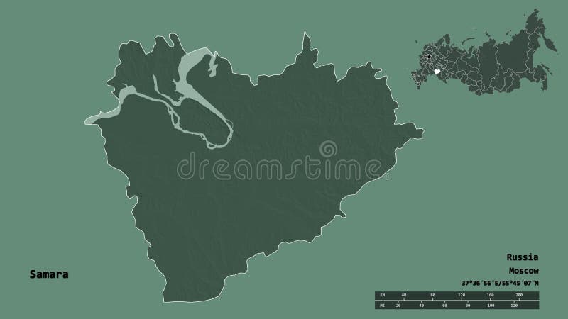 Samara, Region of Russia, Zoomed. Administrative Stock Illustration ...