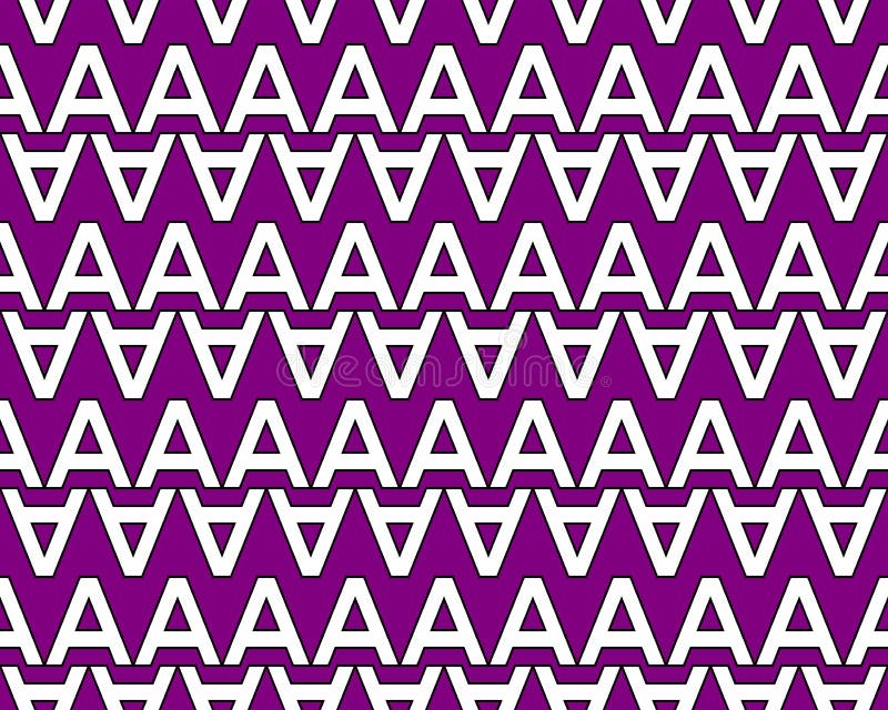 White a Alphabet Letter Repeating Pattern on Purple Background Stock ...