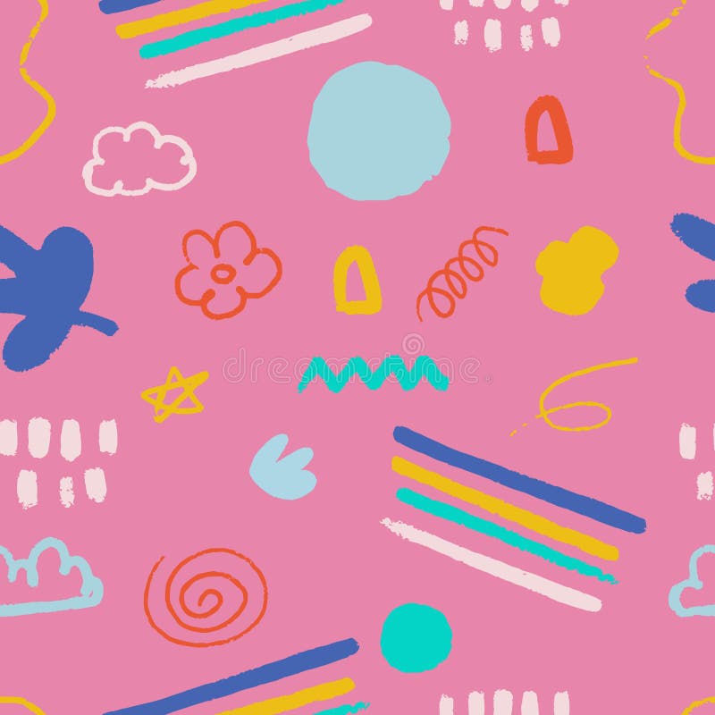 Shape Seamless Pattern with Colorful.illustration Vector for Square Kid ...