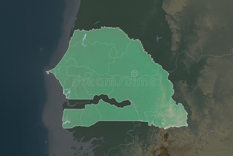 Senegal Neighbourhood. Relief Stock Illustration - Illustration of view ...