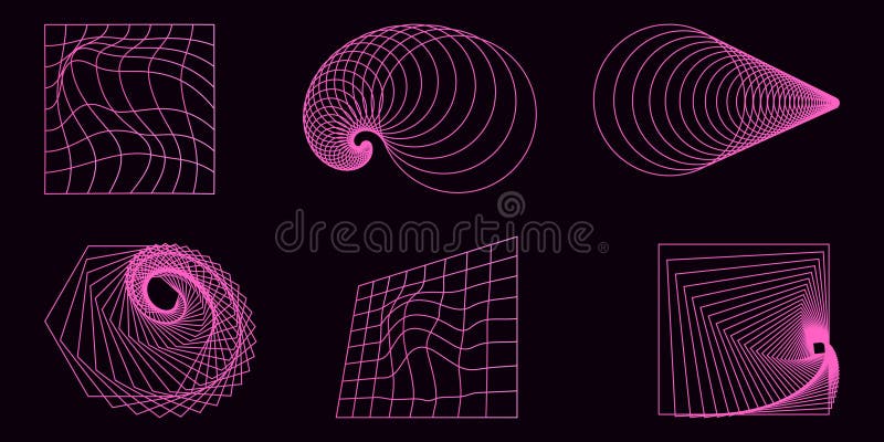 Shape Set Y2k Style for Decoaration.Futuristic Design Elements. Stock ...