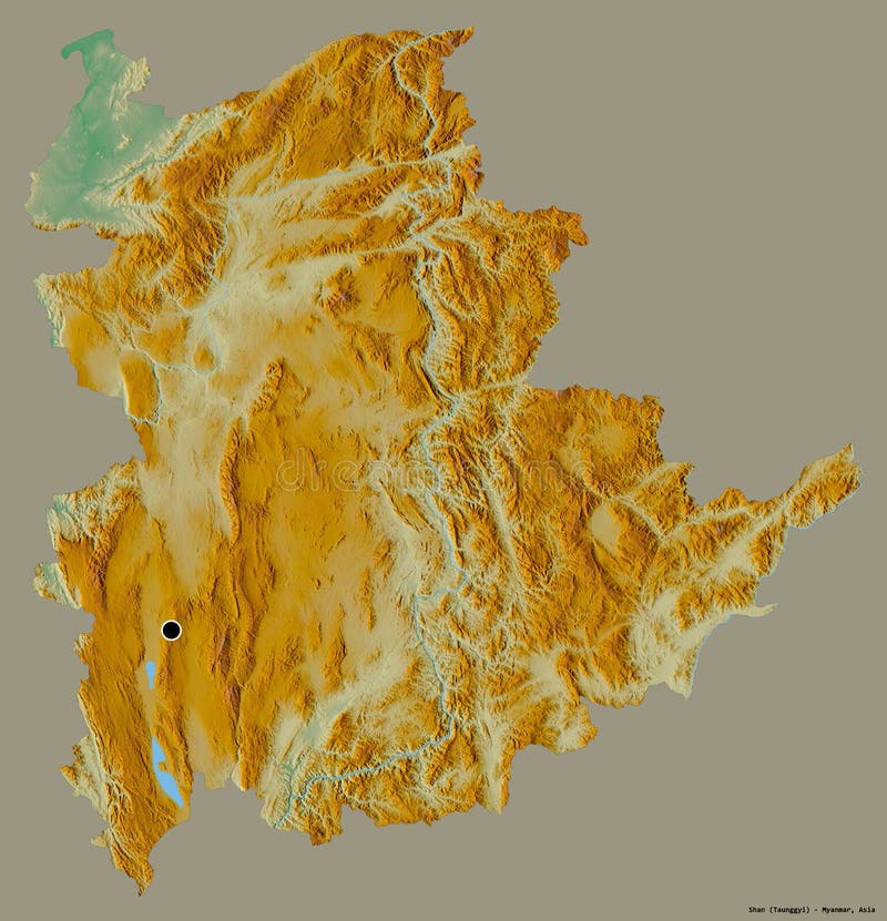 Shan, State of Myanmar, on Solid. Relief Stock Illustration ...