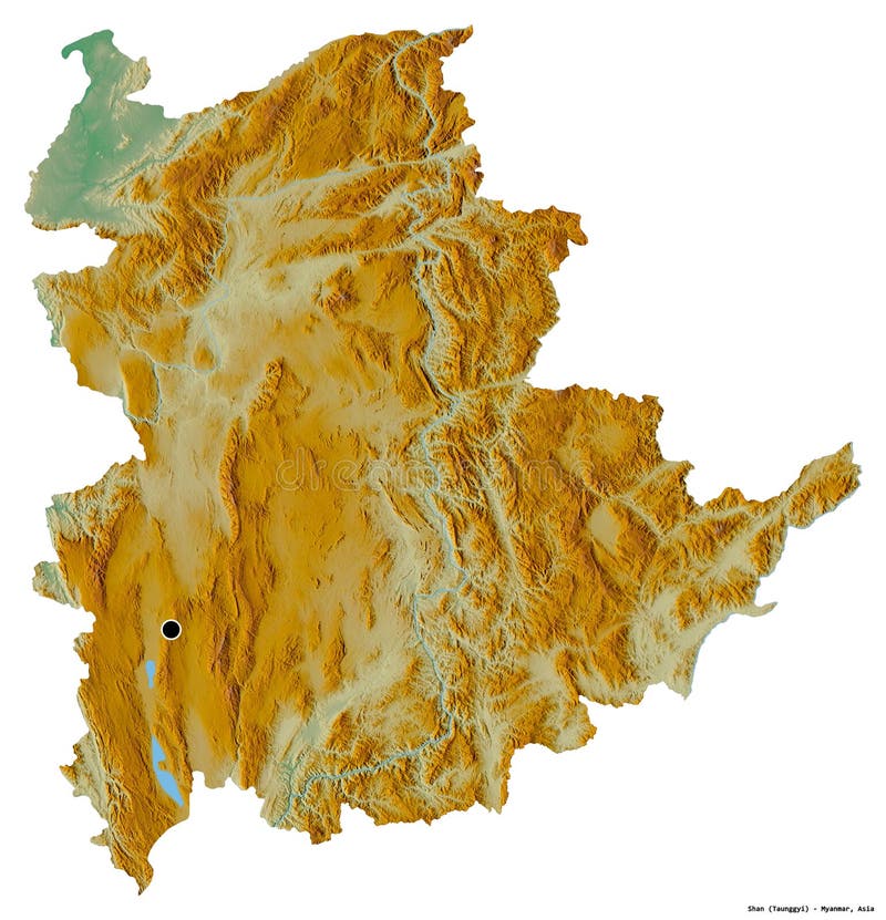 Shan, State of Myanmar, on White. Relief Stock Illustration ...