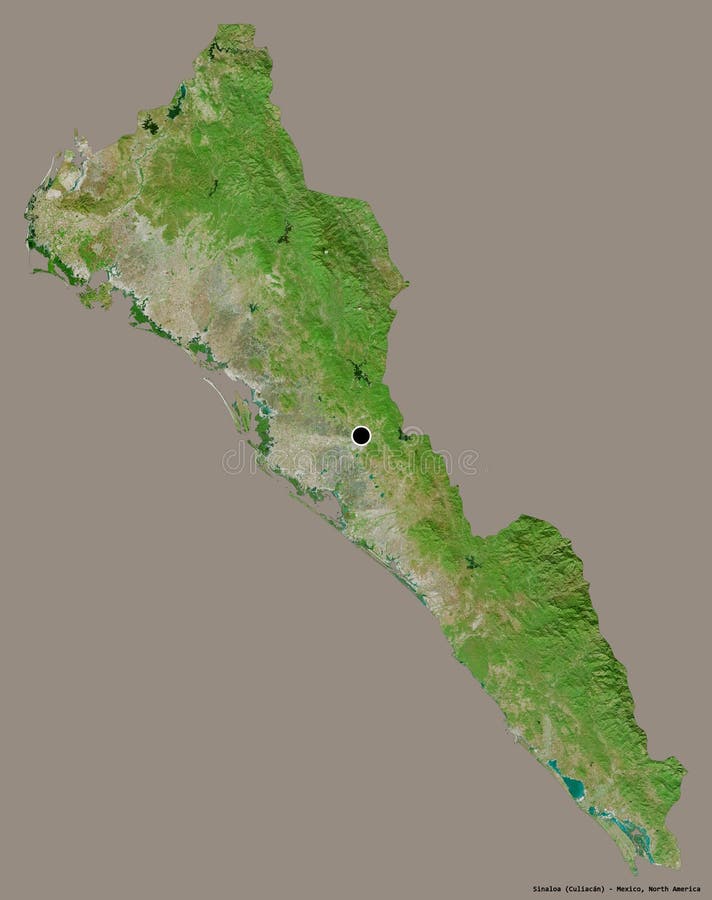 Sinaloa, State of Mexico, on Solid. Satellite Stock Illustration ...