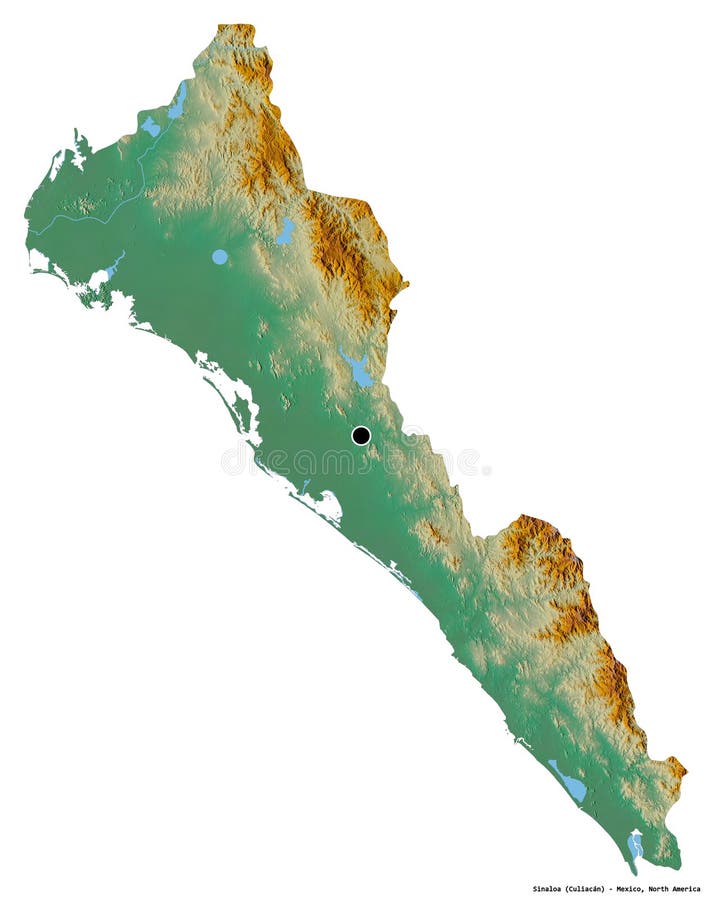 Sinaloa, State of Mexico, on White. Relief Stock Illustration ...