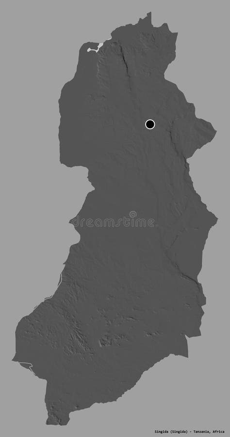Singida, Region of Tanzania, Zoomed. Administrative Stock Illustration ...