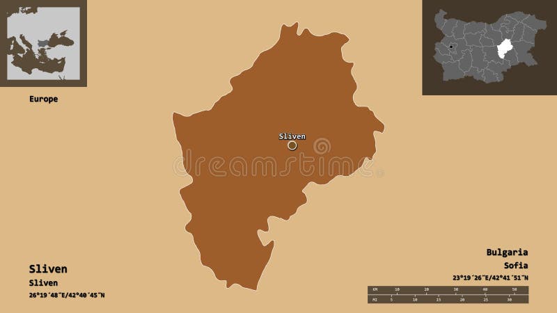 Sliven Province Republic of Bulgaria, Provinces of Bulgaria Map Vector ...