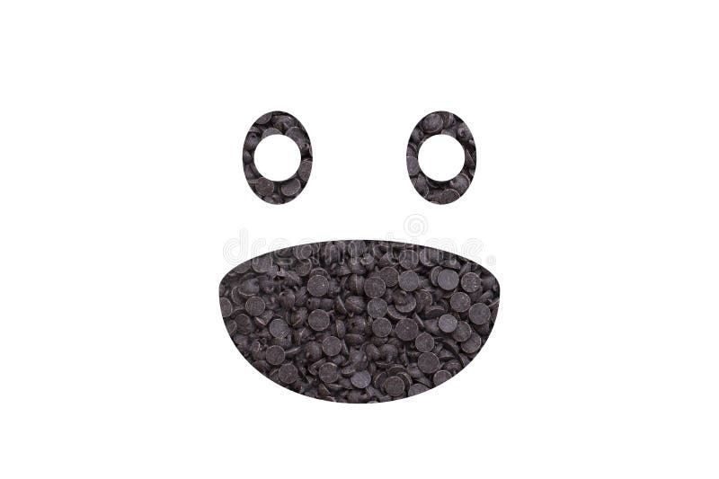 Shape a Smile Made of Chocolate Beans on the White Background. Stock ...