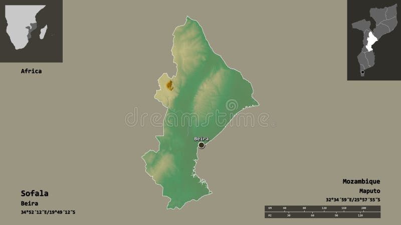 Sofala, Province of Mozambique,. Previews. Relief Stock Illustration ...
