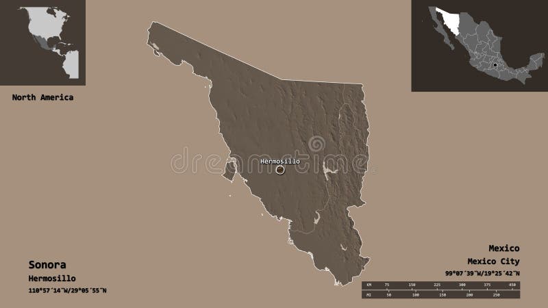 Sonora, State of Mexico,. Previews. Administrative Stock Illustration ...