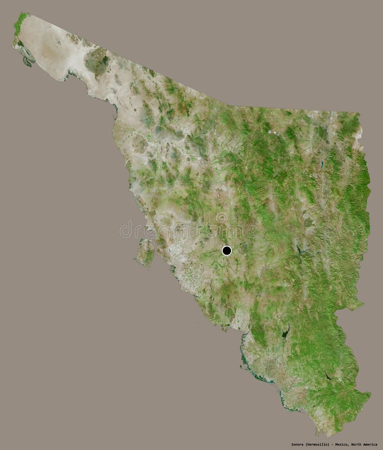 Sonora, State of Mexico, on Solid. Satellite Stock Illustration ...