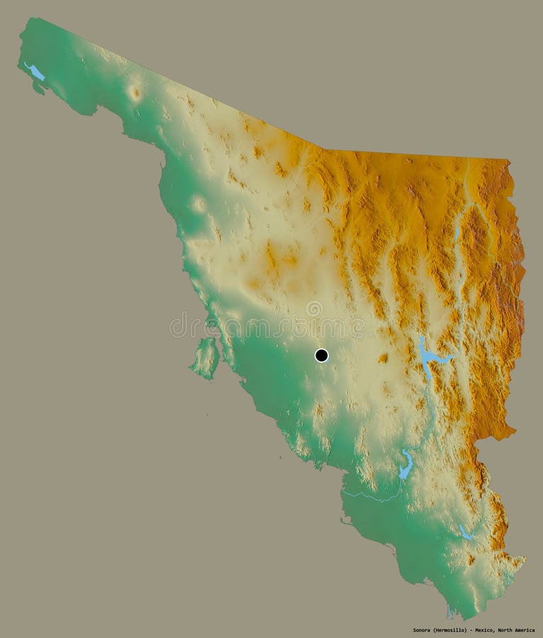 Sonora, State of Mexico, on Solid. Relief Stock Illustration ...
