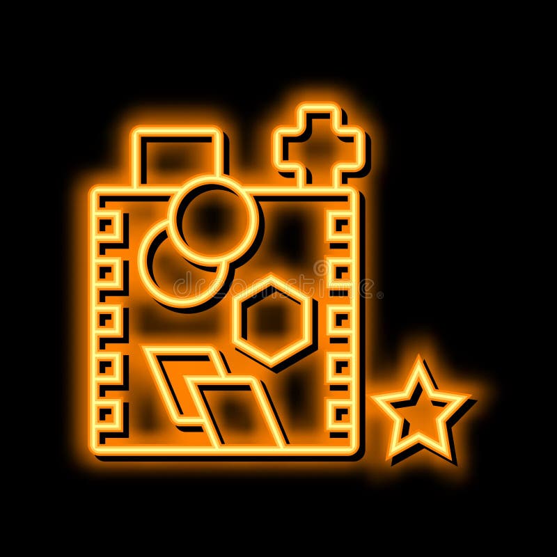 Shape Sorting Neon Glow Icon Illustration Stock Vector - Illustration ...
