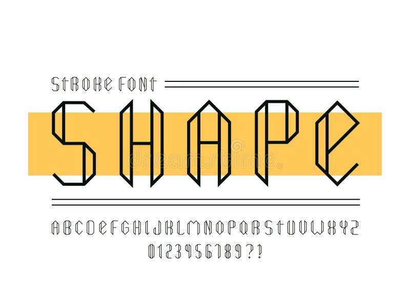 Shape Font. Vector Alphabet Stock Vector - Illustration of straight ...