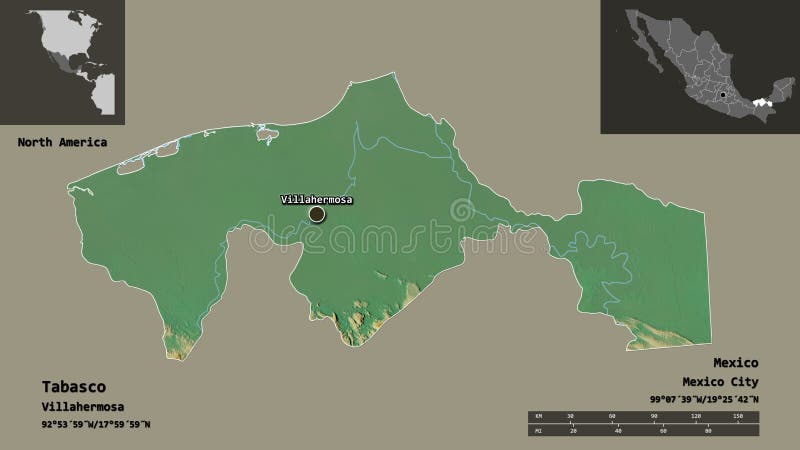 State Tabasco of Mexico Map on Transparent Background. Blank Map of ...