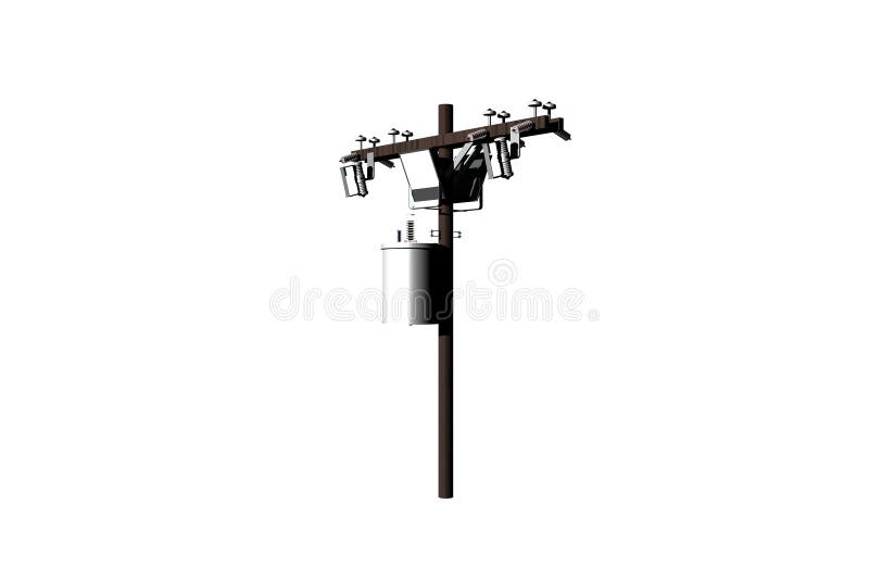 Shape Telephone Pole White Background 3d Rendering Stock Illustration ...