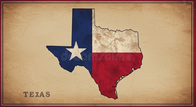 Shape of Texas Colored with the Texas Flag Stock Illustration ...