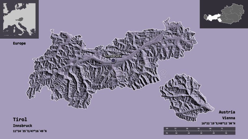Tirol, State of Austria,. Previews. Administrative Stock Illustration ...