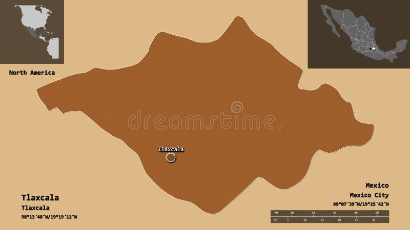 3d Map of Tlaxcala is a State of Mexico Stock Illustration ...