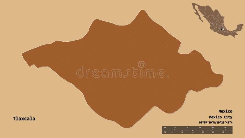 3d Map of Tlaxcala is a State of Mexico Stock Illustration ...